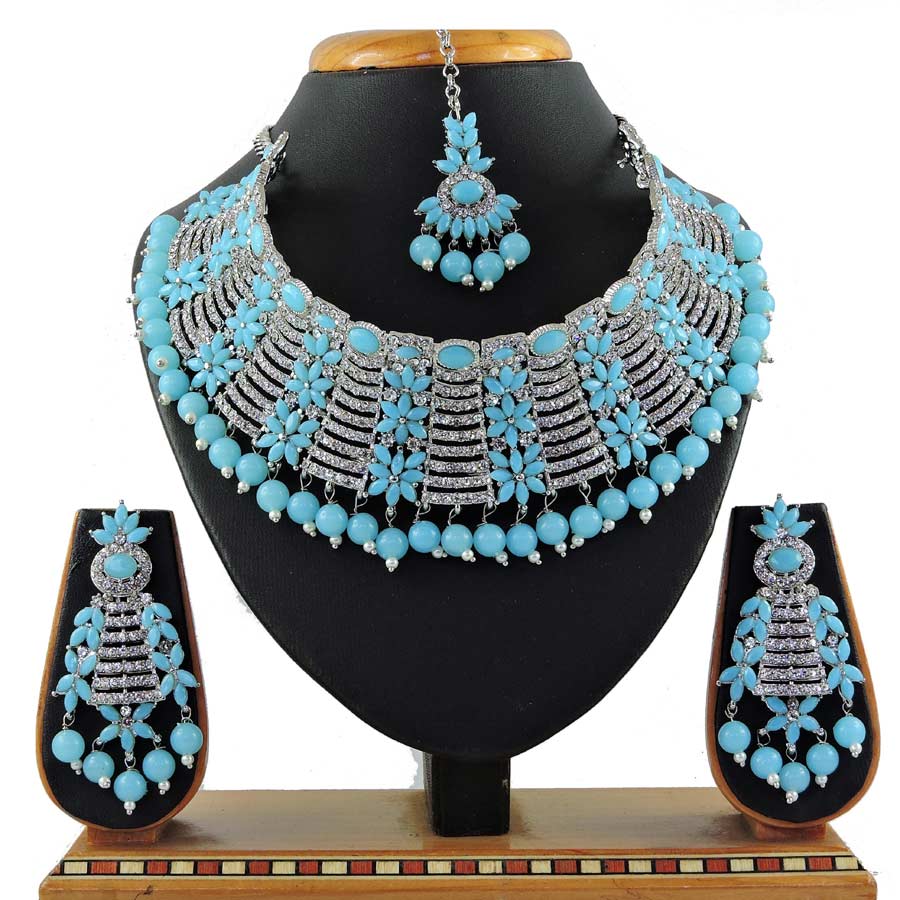 Blue color Metal Alloy metal Necklace : 1722972