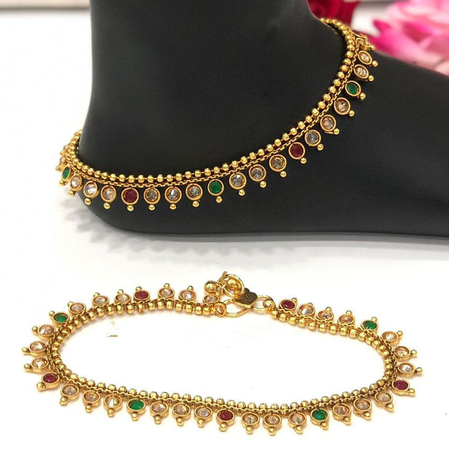 Multicolor color Brass, Copper metal Anklet : 1729350