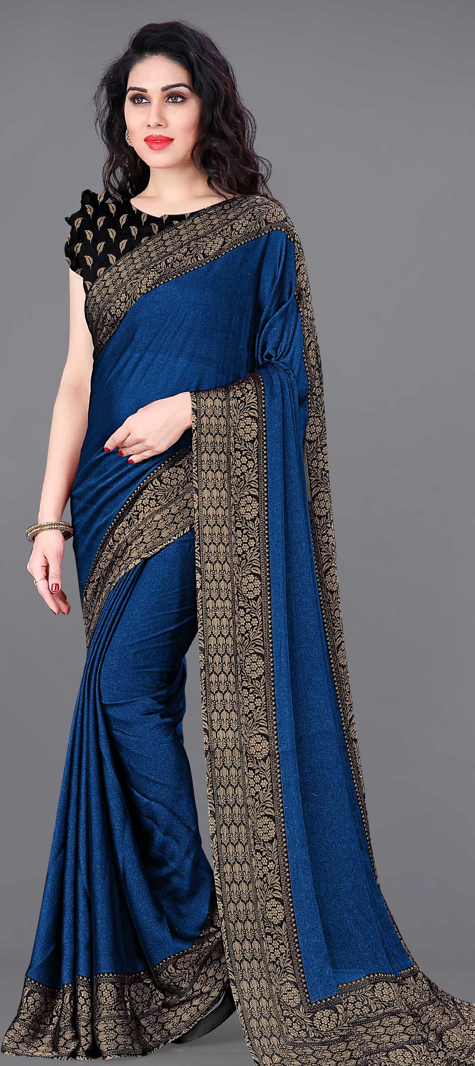 Casual Blue color Chiffon fabric Saree : 1736303
