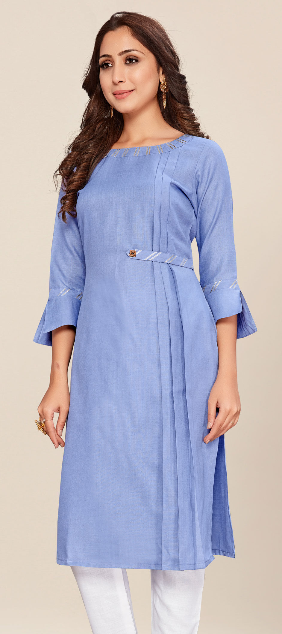 Casual Blue color Cotton fabric Kurti : 1741246