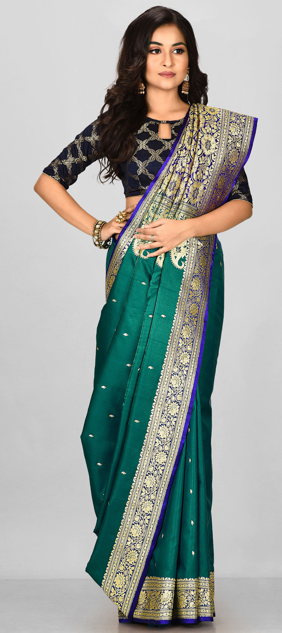 Festive, Traditional, Wedding Green color Handloom fabric Saree : 1749699