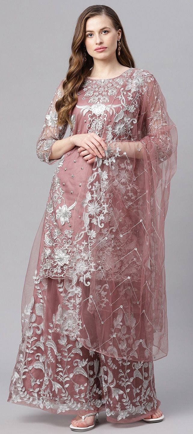 Festive, Party Wear Purple and Violet color Net fabric Salwar Kameez ...