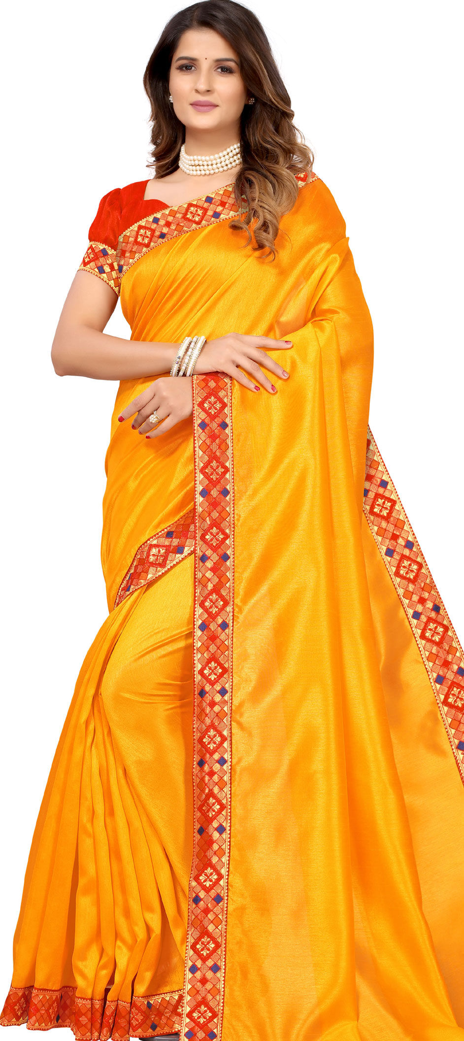 Traditional Yellow color Cotton fabric Saree : 1758512