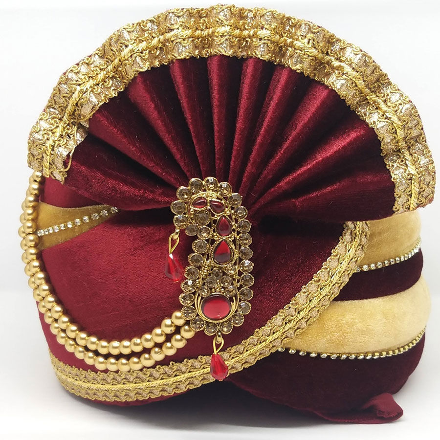 Purple and Violet color Velvet fabric Turban : 1775502