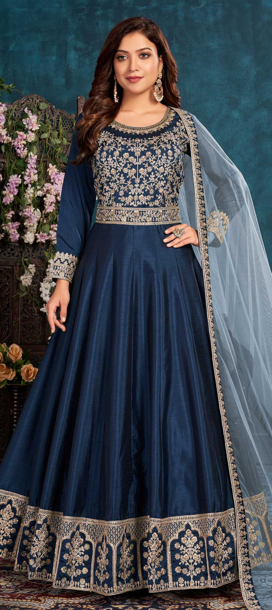 Festive, Party Wear Blue color Art Silk, Silk fabric Salwar Kameez ...