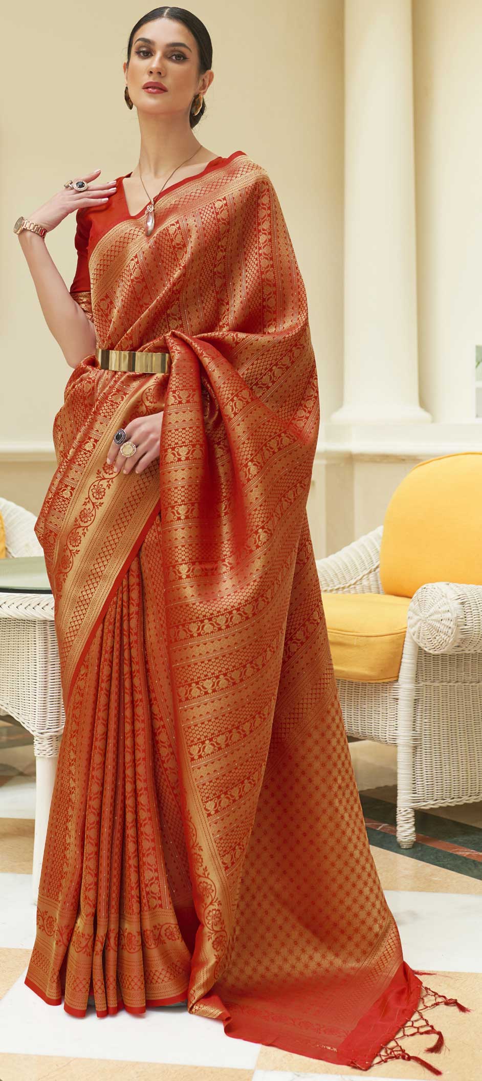 Traditional Red and Maroon color Art Silk, Silk fabric Saree : 1779820