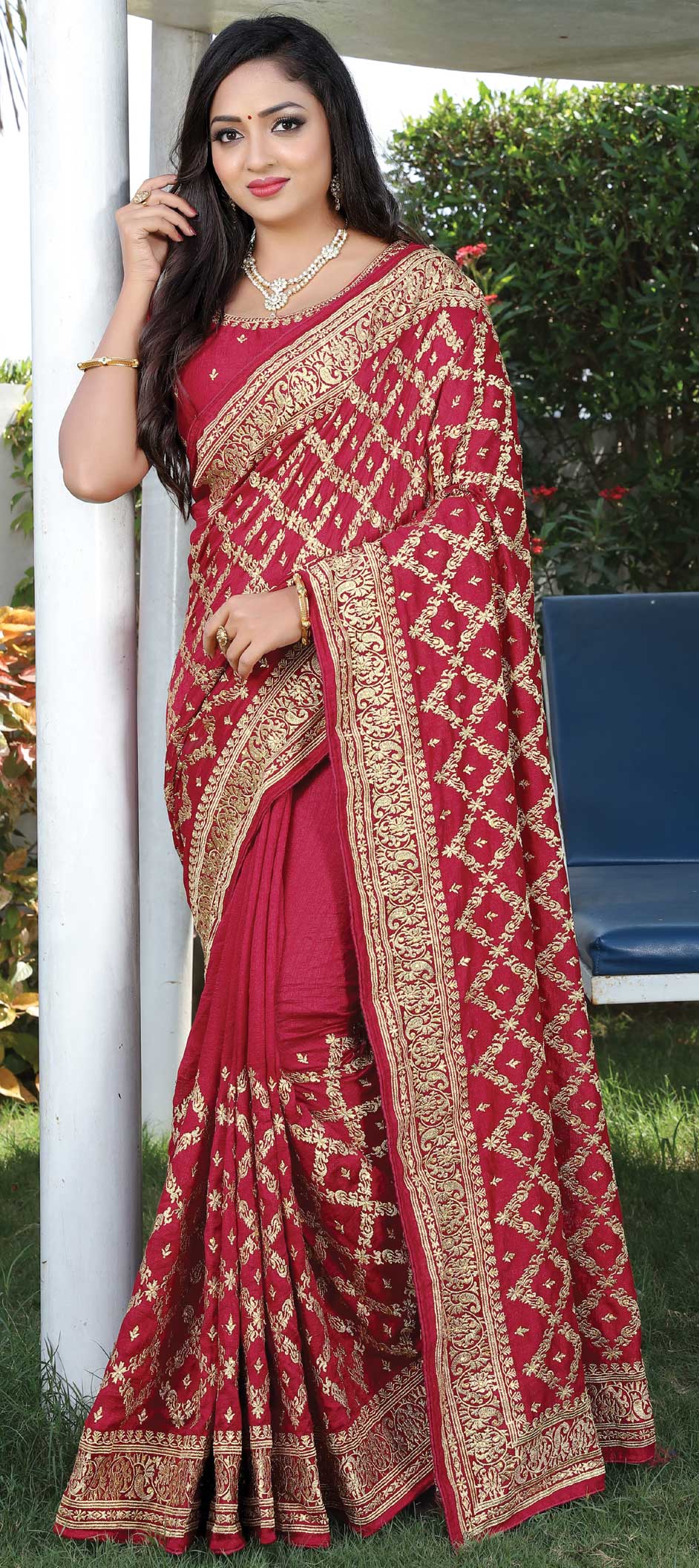 Traditional, Wedding Beige and Brown color Art Silk, Silk fabric Saree ...