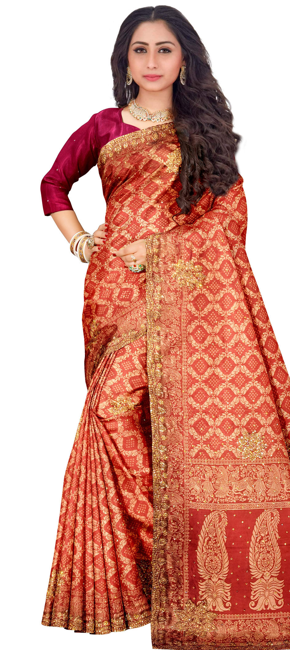 Bridal, Traditional, Wedding Red and Maroon color Kanchipuram Silk ...