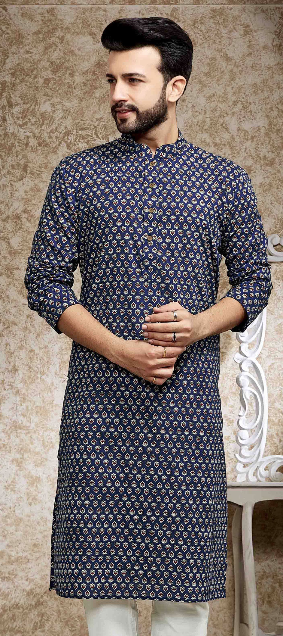Blue color Cotton fabric Kurta : 1785569
