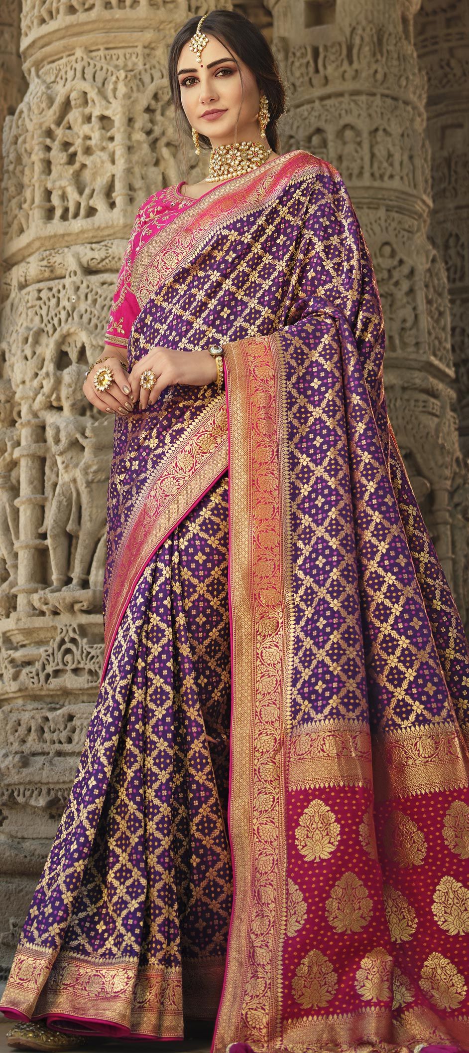 Traditional Purple and Violet color Art Silk, Silk fabric Saree : 1787238