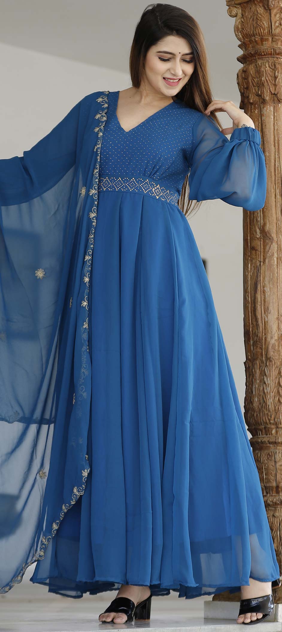 Festive, Party Wear Blue color Georgette fabric Kurti : 1789444