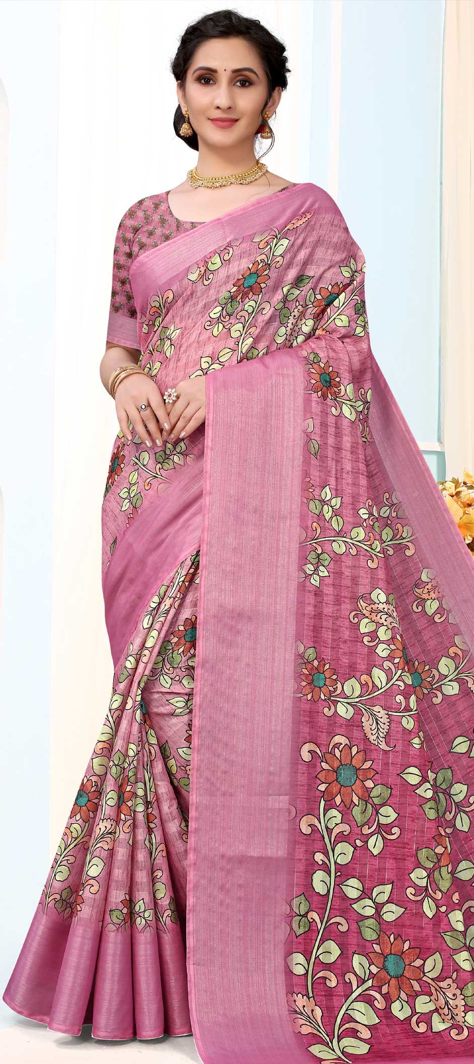 Casual, Traditional Pink and Majenta color Art Silk, Silk fabric Saree ...