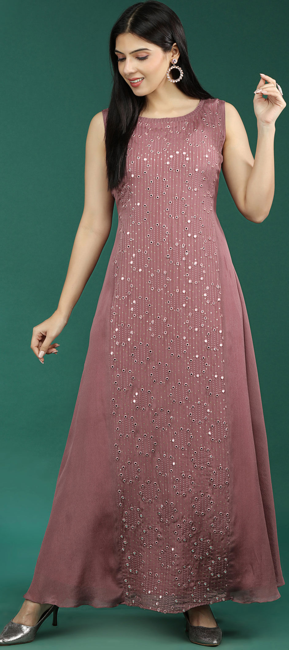 Casual Purple and Violet color Chiffon fabric Kurti : 1802595