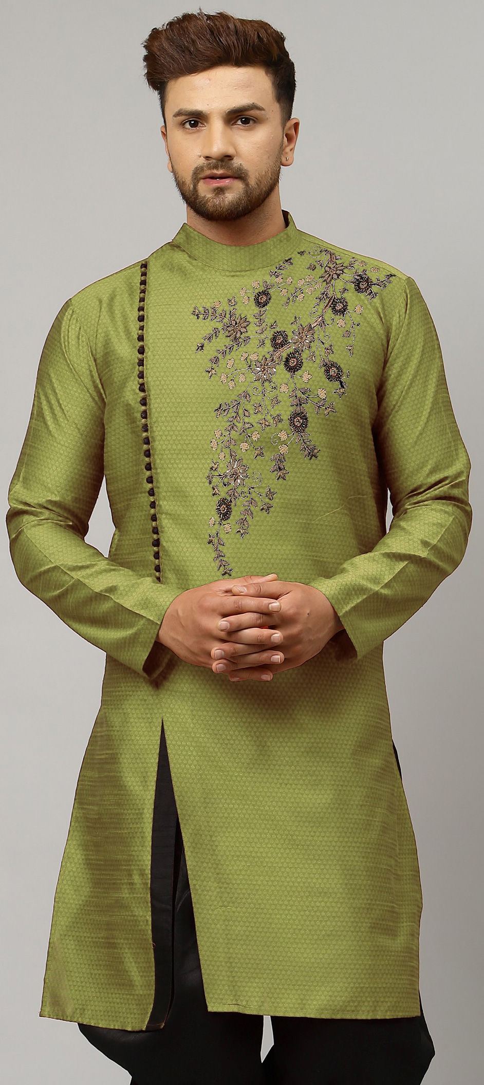 Green color Art Silk fabric Kurta : 1815743