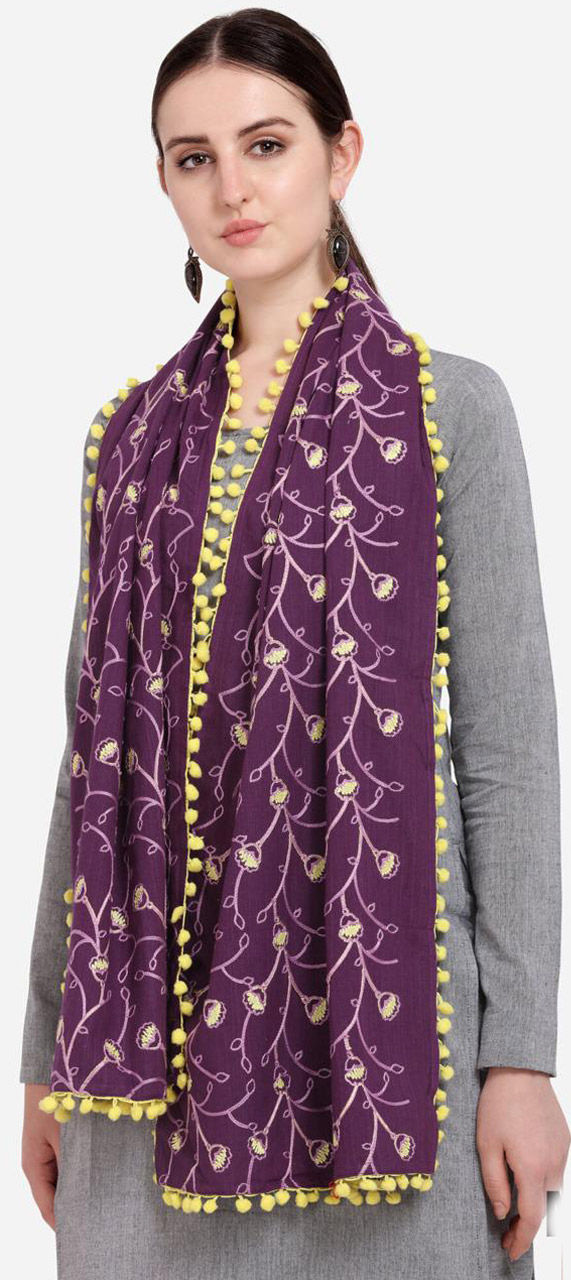 Casual Purple and Violet color Cotton fabric Dupatta : 1817804