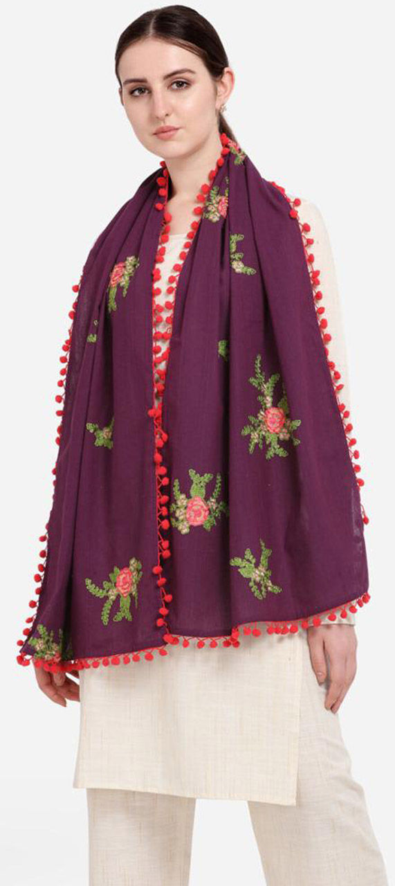 Casual Purple and Violet color Khadi fabric Dupatta : 1817813