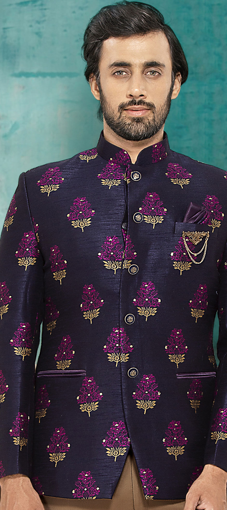 Blue color Jacquard fabric Blazer : 1818909