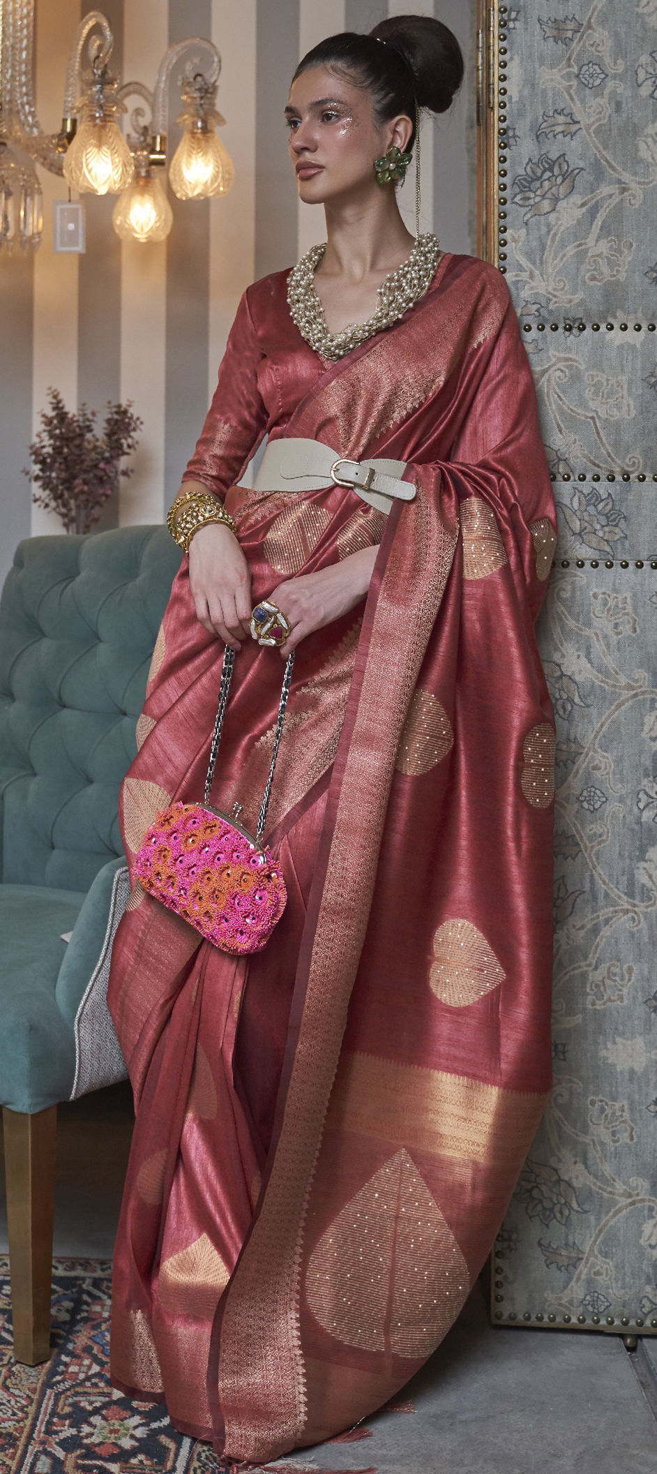 Bollywood, Festive, Reception, Wedding Red and Maroon color Art Silk ...