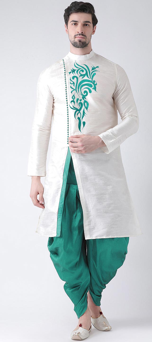 White and Off White color Art Silk fabric Dhoti Kurta : 1831321