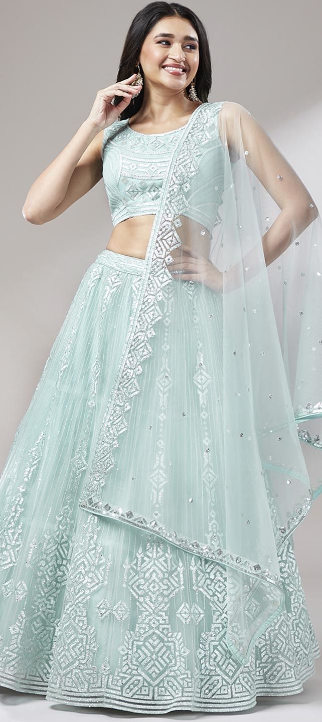 Designer, Engagement, Festive, Party Wear, Reception, Wedding Blue ...