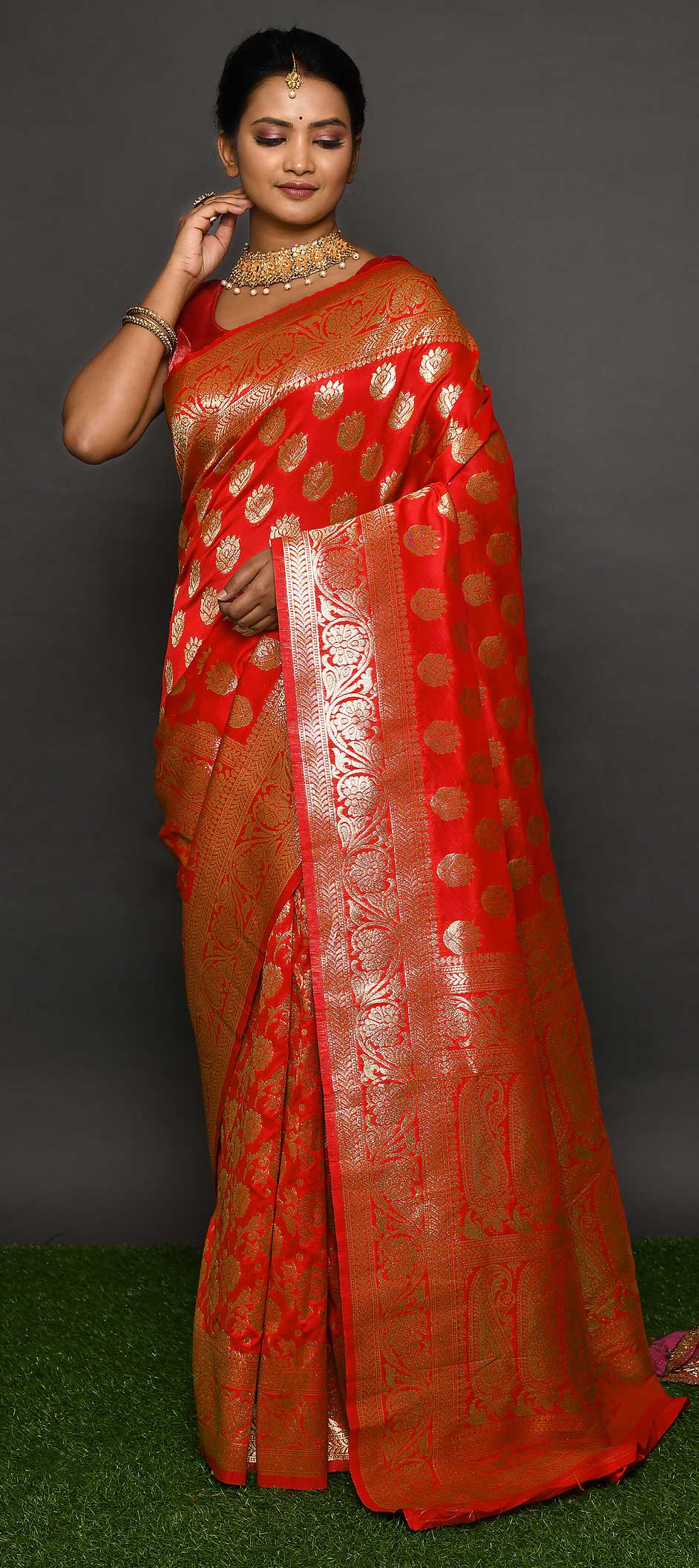 Festive, Traditional Orange color Raw Silk fabric Saree : 1834538
