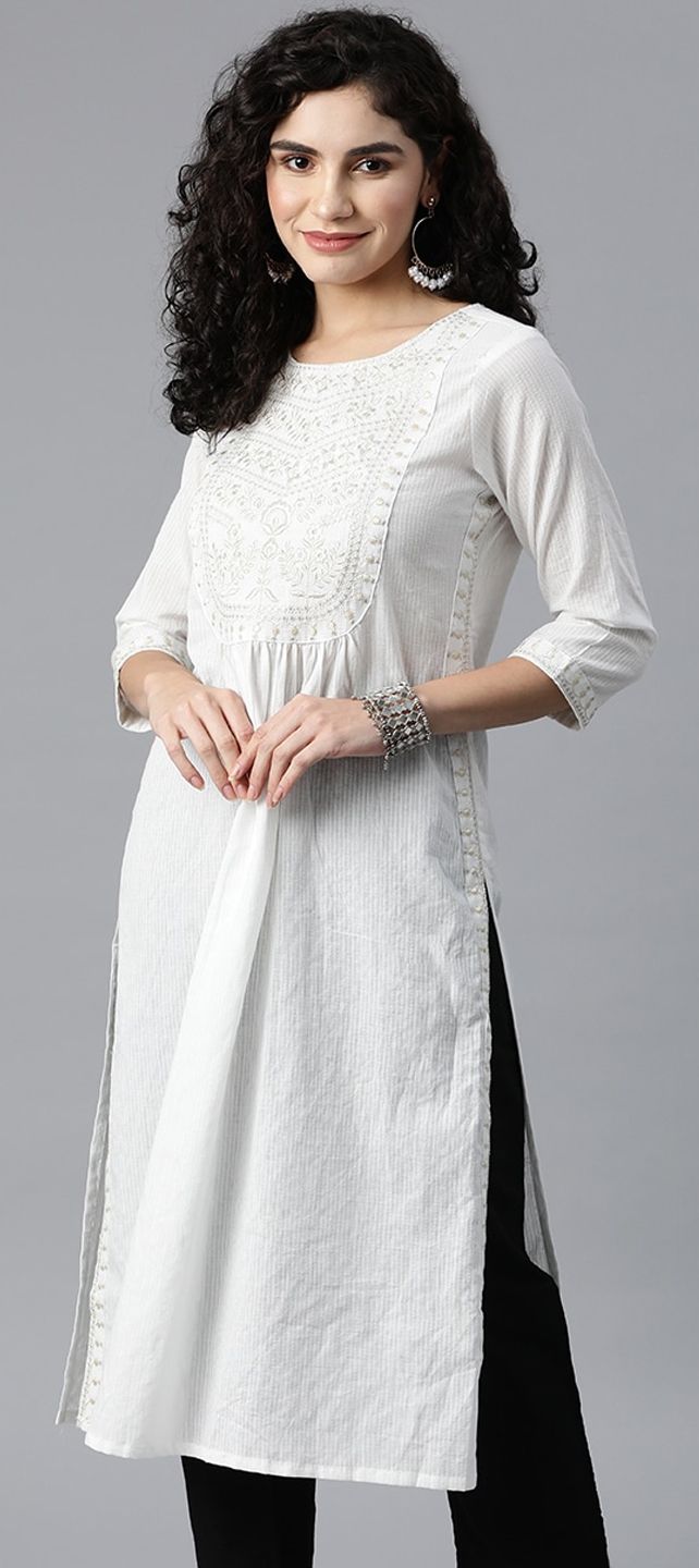 Plain White Kurti