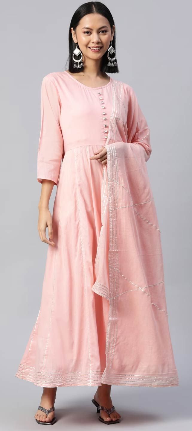 Party Wear Pink and Majenta color Malmal fabric Kurti : 1838668