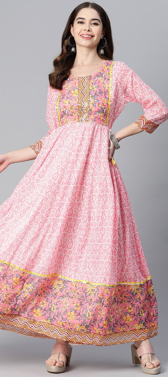 Party Wear Pink and Majenta color Malmal fabric Kurti : 1849586