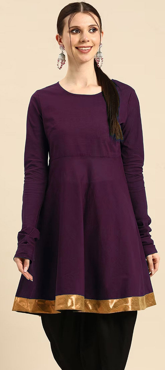 Casual, Festive Purple and Violet color Rayon fabric Kurti : 1853782
