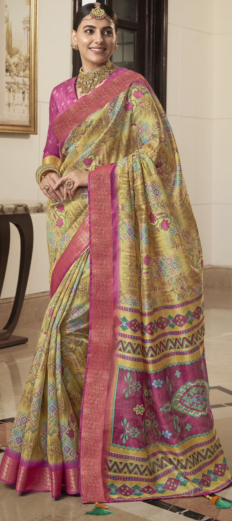 Casual, Traditional Multicolor color Art Silk, Silk fabric Saree : 1867264
