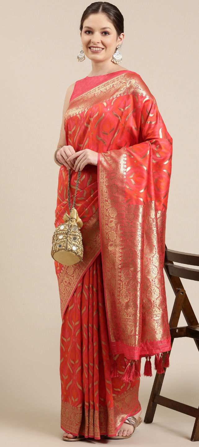 Reception, Traditional Red and Maroon color Satin Silk, Silk fabric ...
