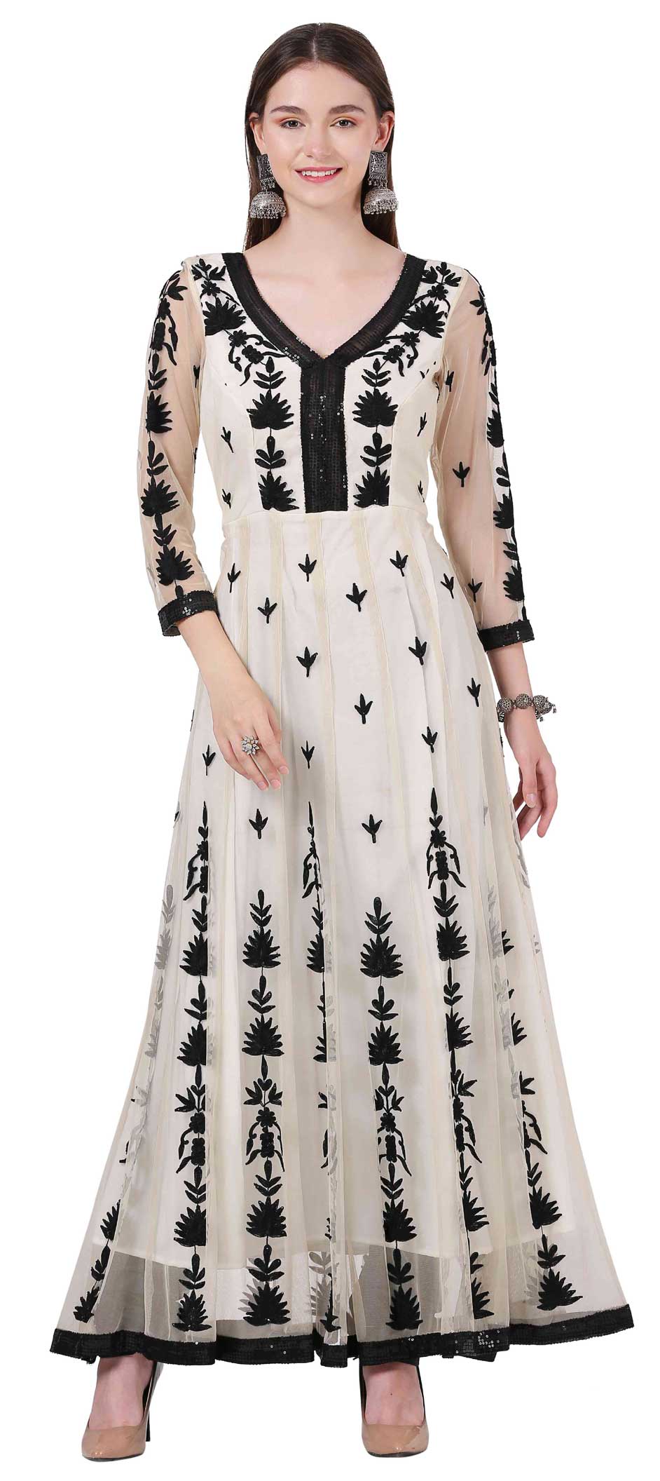 Casual White and Off White color Net fabric Kurti : 1869039