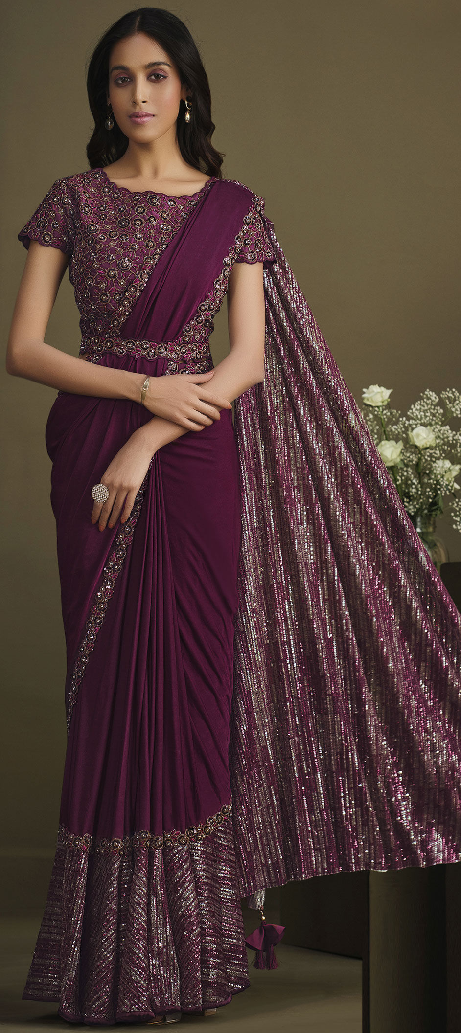 Reception, Traditional Red and Maroon color Art Silk, Silk fabric ...
