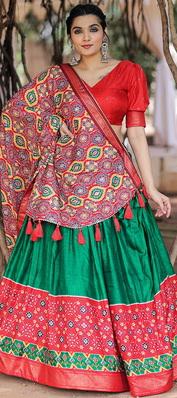 Festive, Party Wear Green color Dolla Silk fabric Lehenga : 1874278