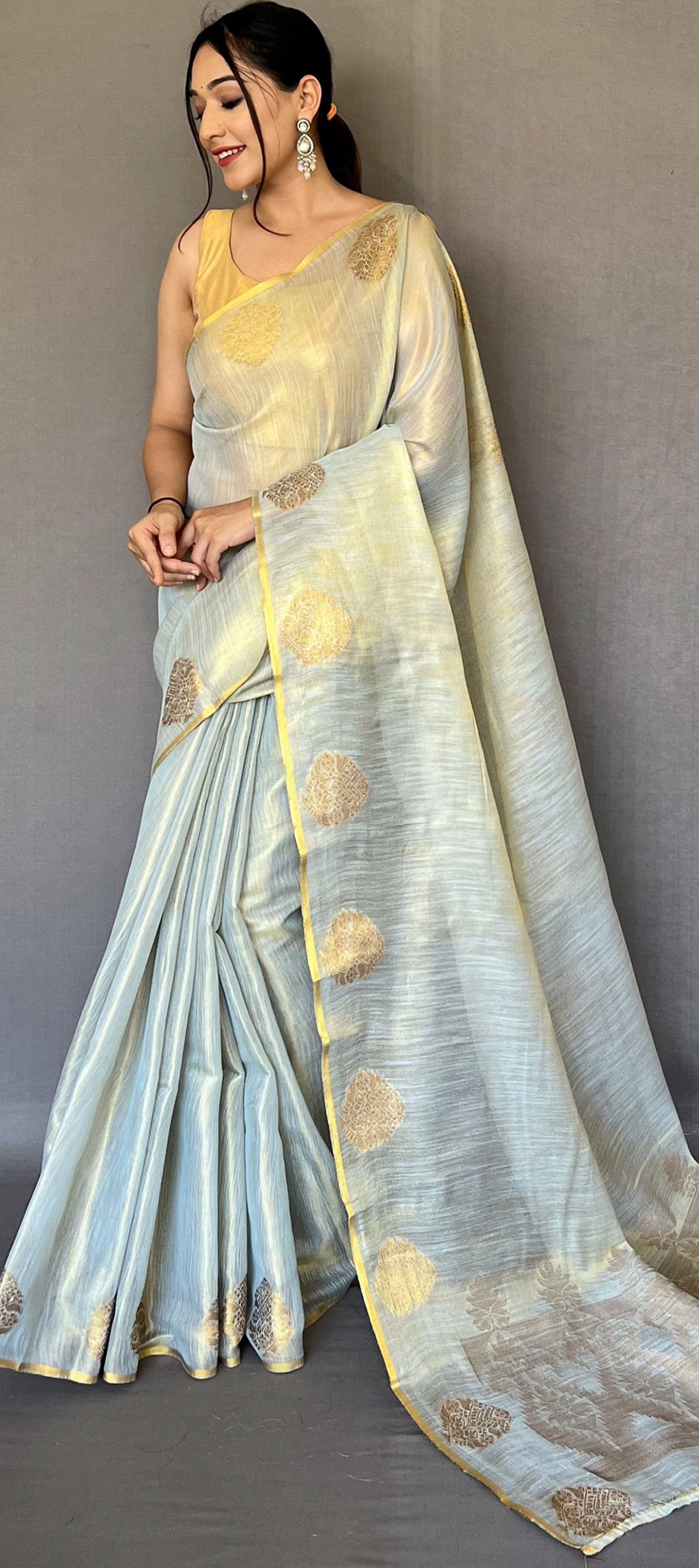 Party Wear, Traditional Blue color Silk, Tissue fabric Saree : 1882903