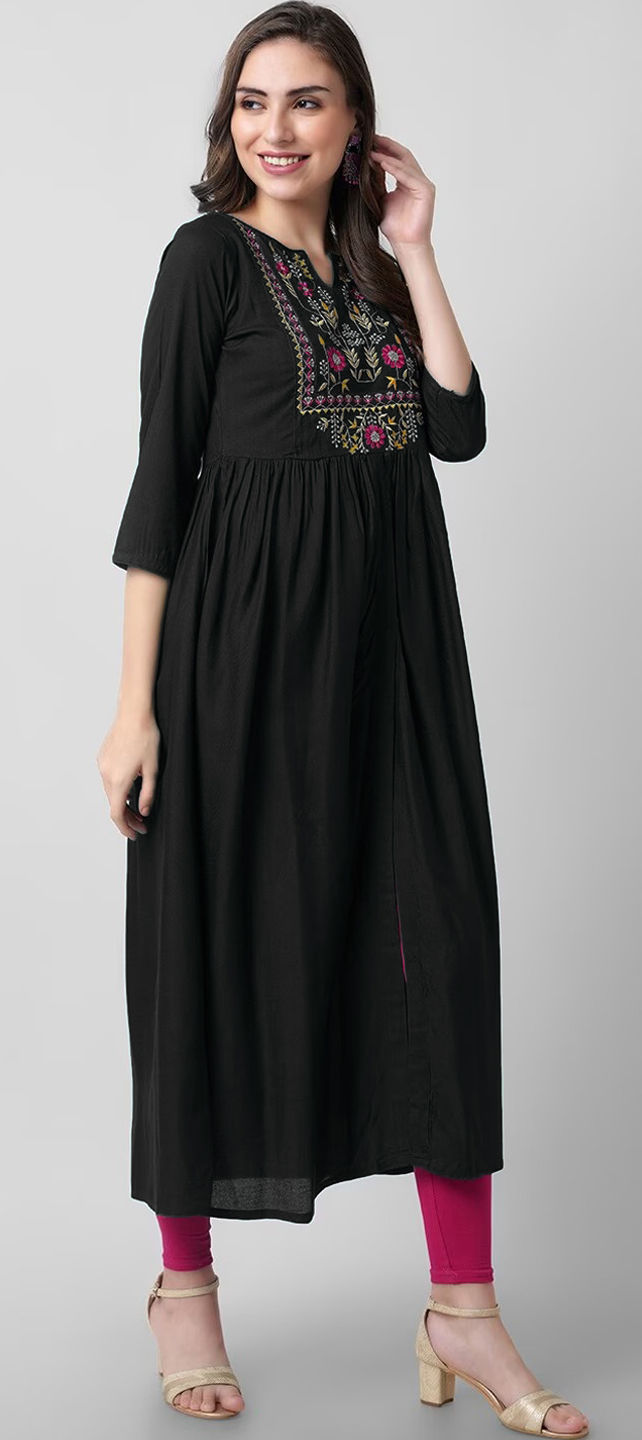 Casual, Party Wear Black and Grey color Blended fabric Salwar Kameez ...