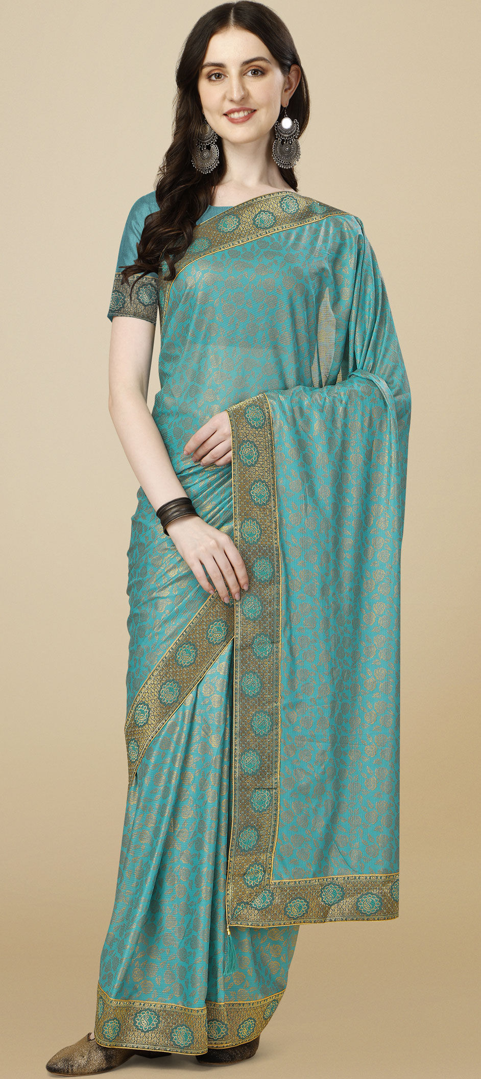 Party Wear, Reception Blue color Imported fabric Saree : 1884832