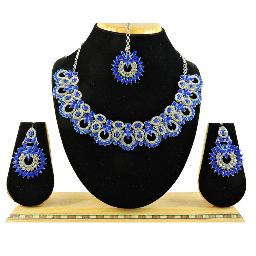 Blue color Metal Alloy metal Necklace : 1884896