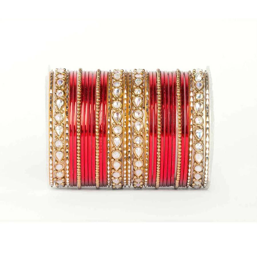 Red and Maroon color Metal Alloy metal Bangles : 1885196