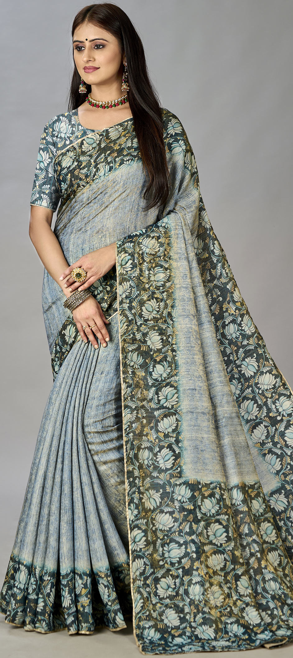 Party Wear, Traditional Blue color Art Silk, Silk fabric Saree : 1890194