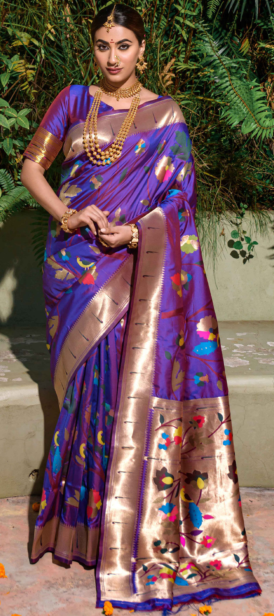 Festive, Traditional, Wedding Purple and Violet color Banarasi Silk ...