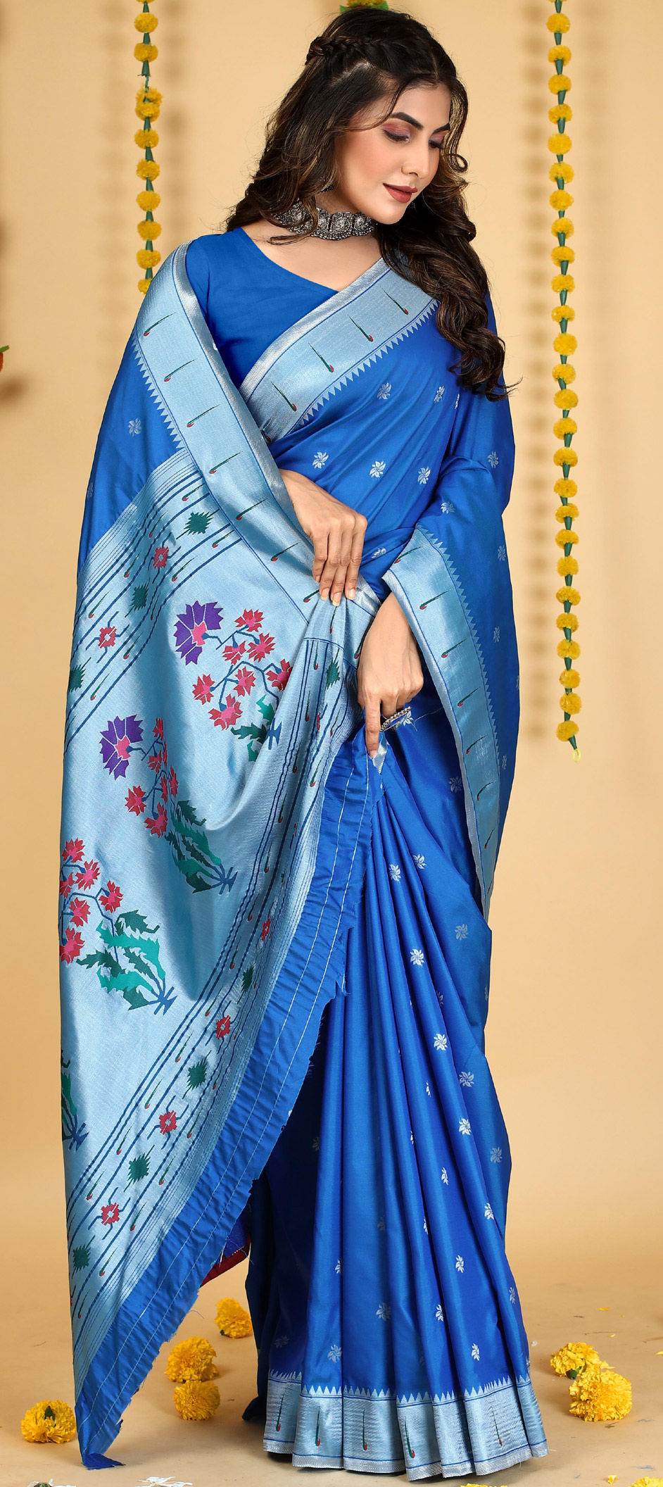 Party Wear, Traditional Blue color Banarasi Silk fabric Saree : 1892070