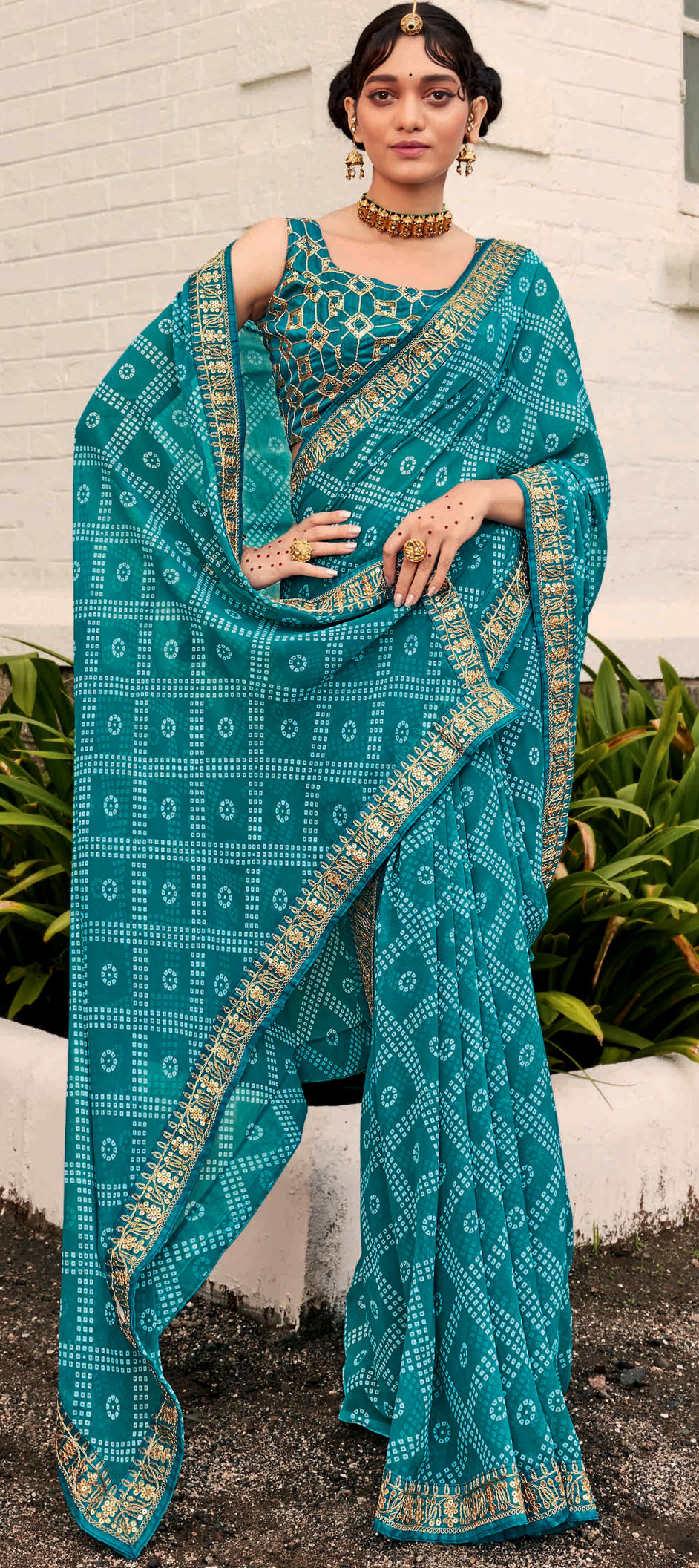 Festive, Reception Blue color Georgette fabric Saree : 1893294