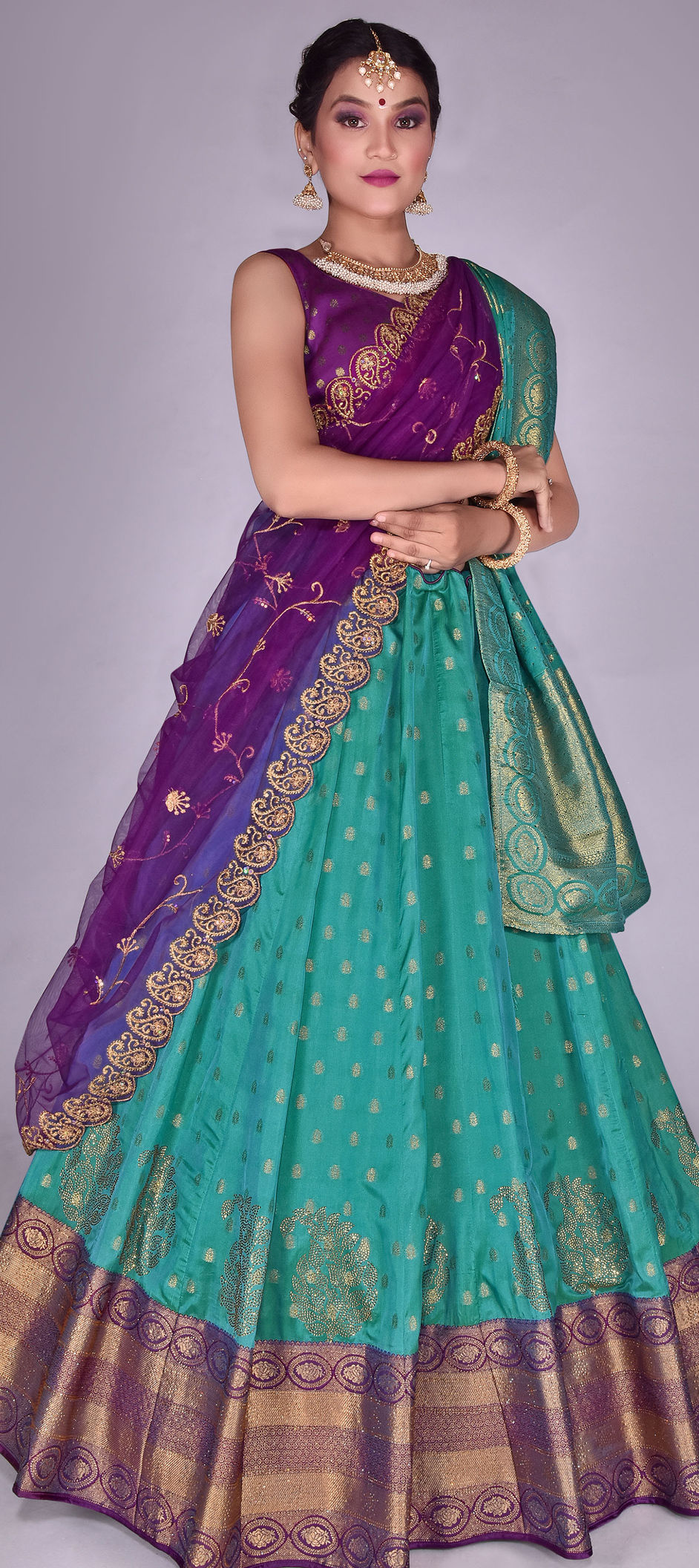 Festive, Party Wear, Reception Blue color Banarasi Silk fabric Lehenga ...