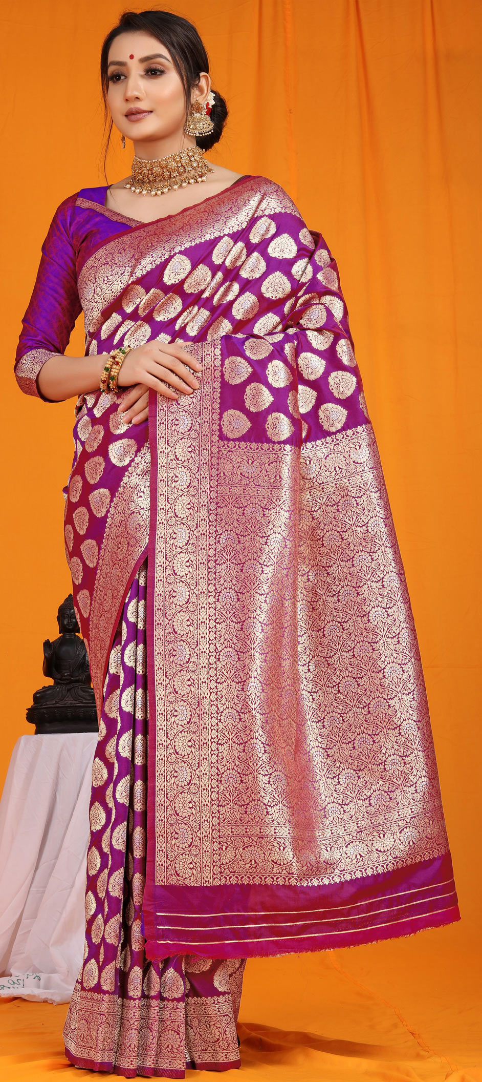 Traditional Purple and Violet color Banarasi Silk fabric Saree : 1895944