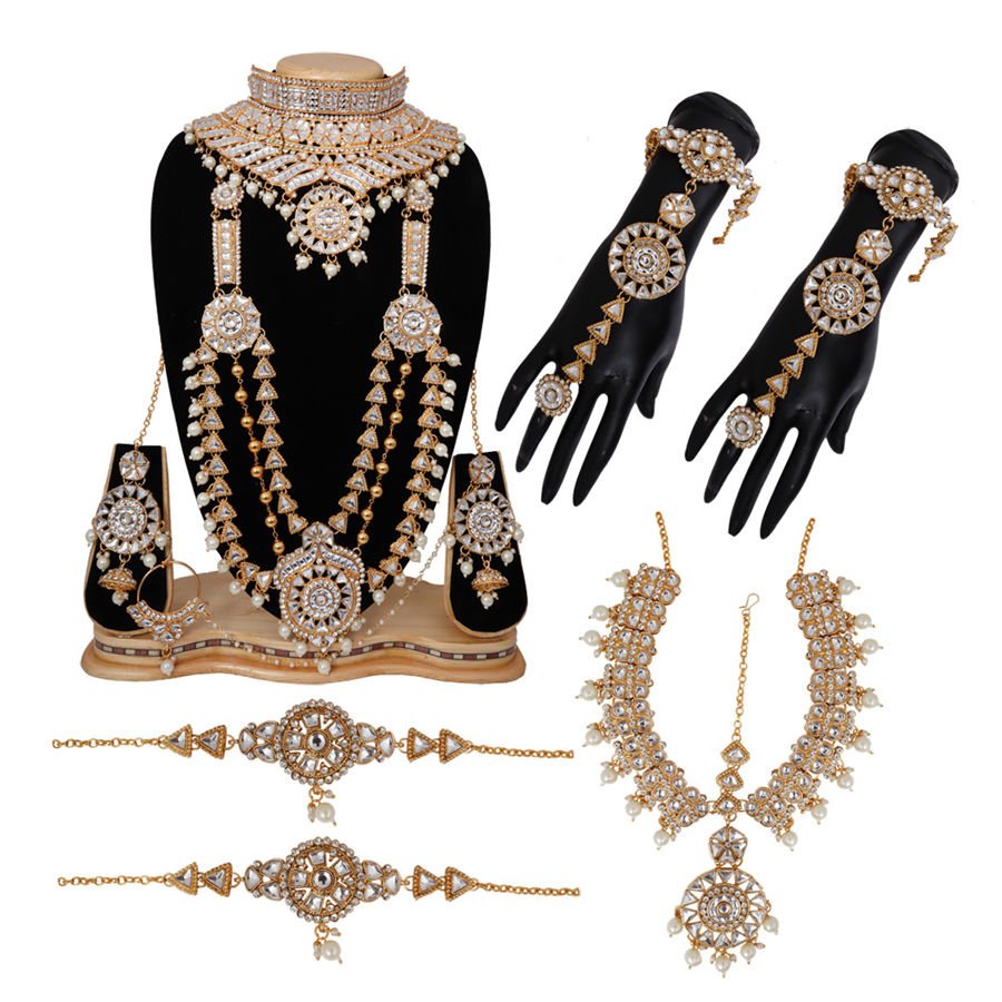 White and Off White color Metal Alloy metal Bridal Jewelry : 1896856