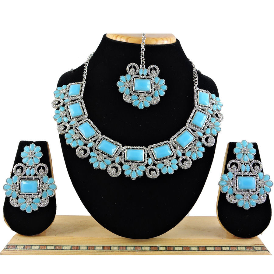 Blue color Copper, Metal Alloy metal Necklace : 1901091