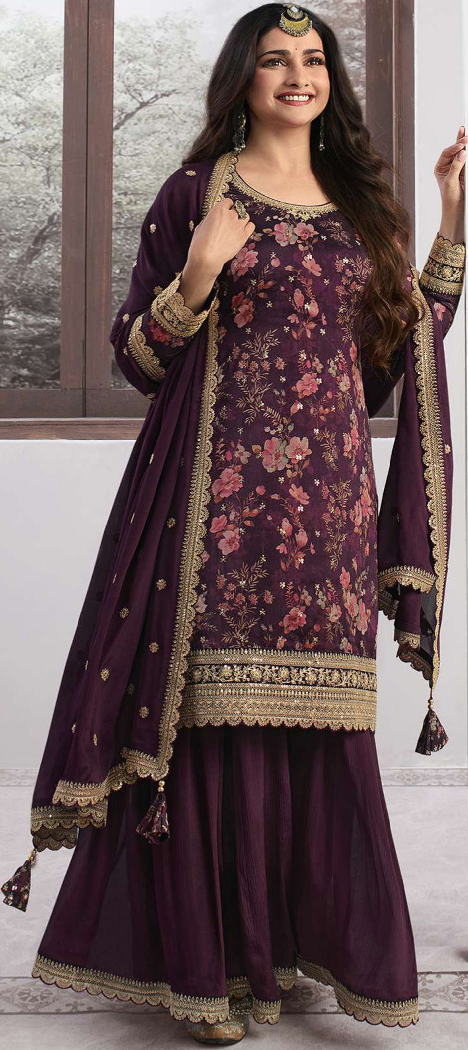 Bollywood Purple and Violet color Georgette fabric Salwar Kameez : 1902556