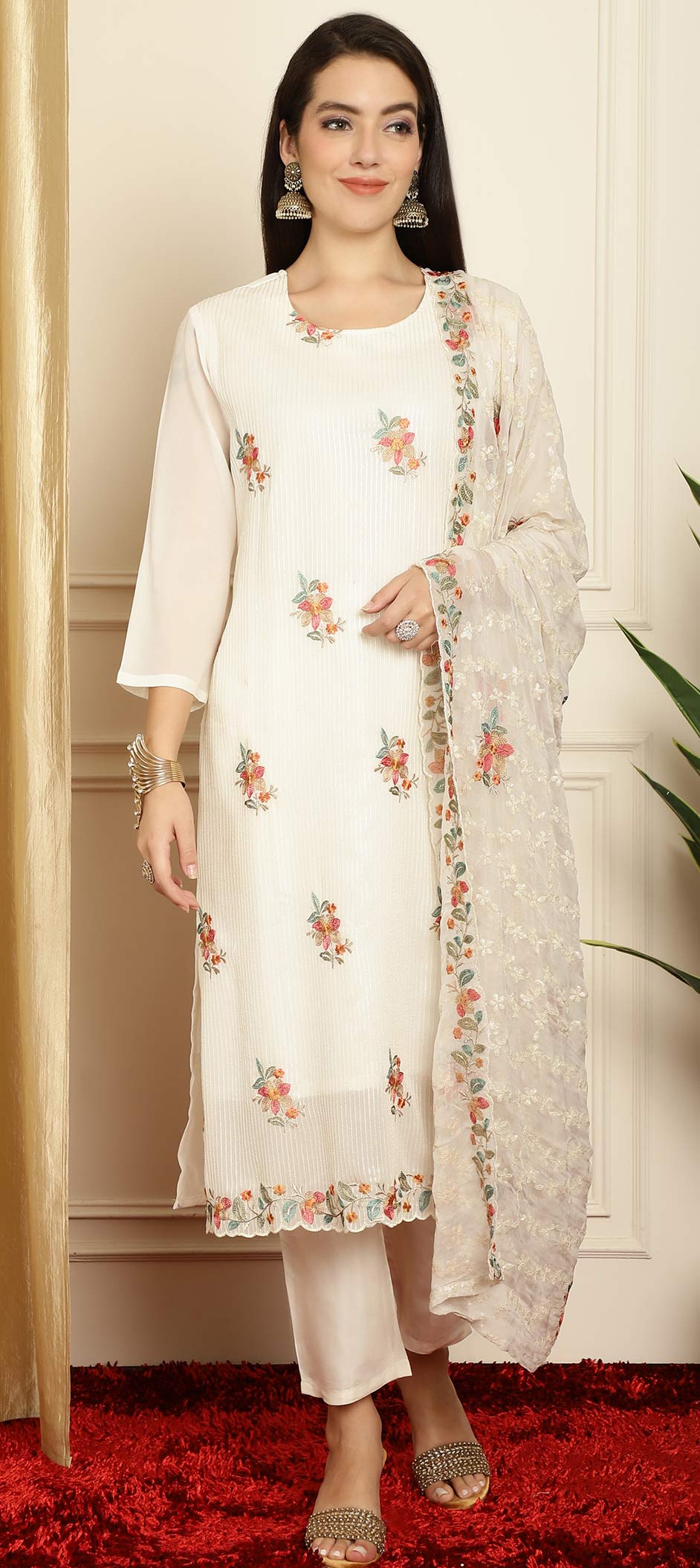 Festive, Mehendi Sangeet, Party Wear, Reception White and Off White ...
