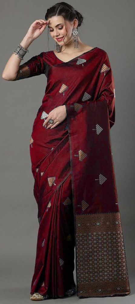 Casual, Traditional Red and Maroon color Art Silk, Silk fabric Saree ...